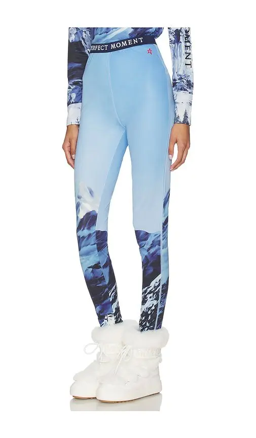 Perfect Moment Printed Base Layer Leggings In . Also - Blue