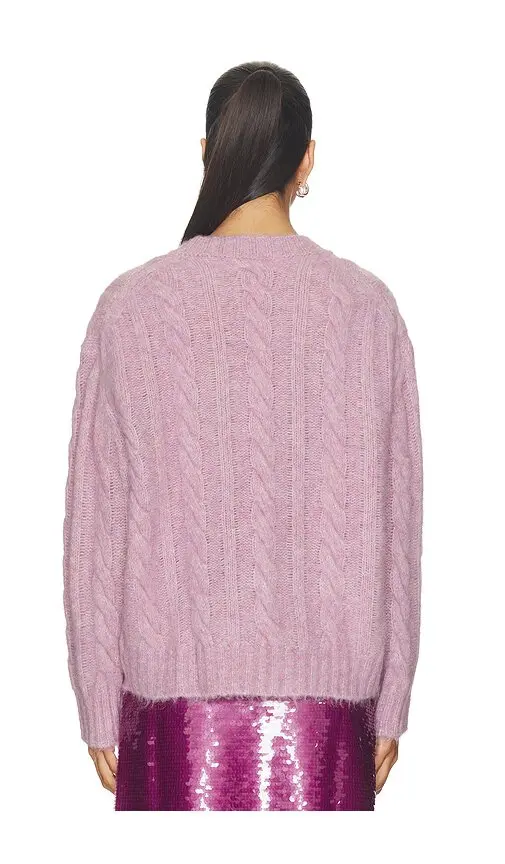 Astr The Label Violetta Cable Knit Pullover Sweater