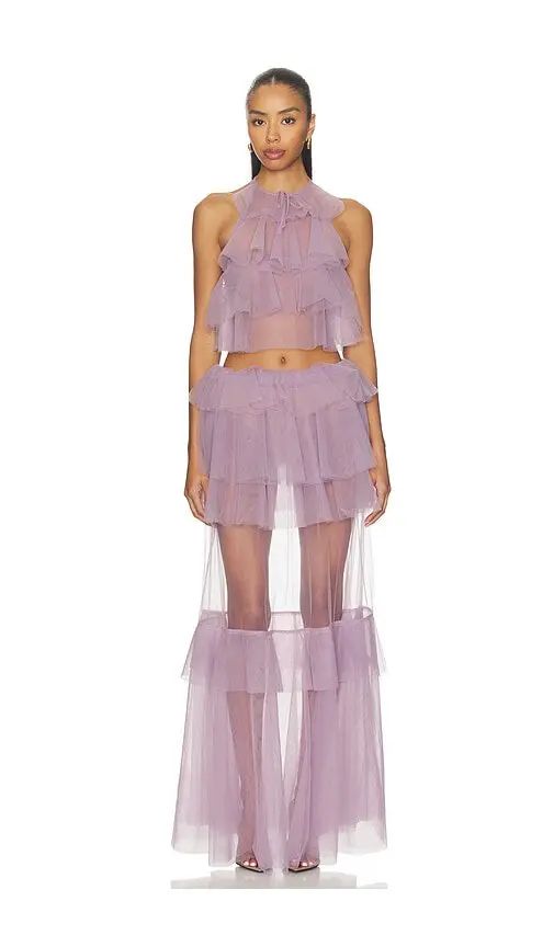AKNVAS Bodil Tulle Ruffle Top