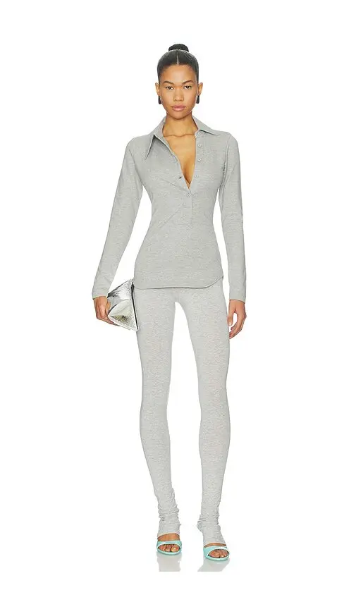 Attico Long Sleeve Lapel Top