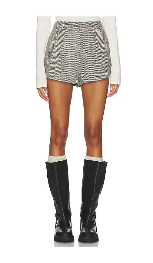 Astr The Label Sorine Herringbone Shorts