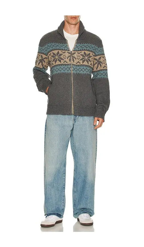 Faherty Brand Surf To Snow Zip Cardigan With Shawl Collar
