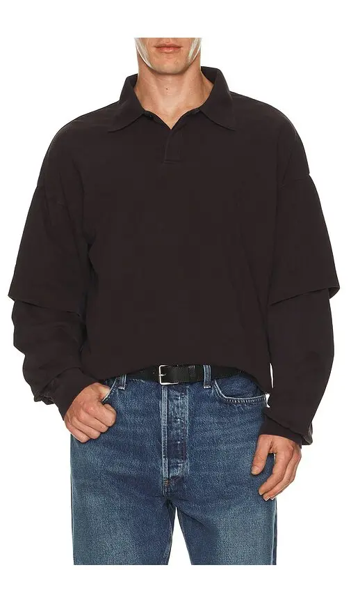 AGOLDE Curren Doublesleeve Polo In . Also - Brown