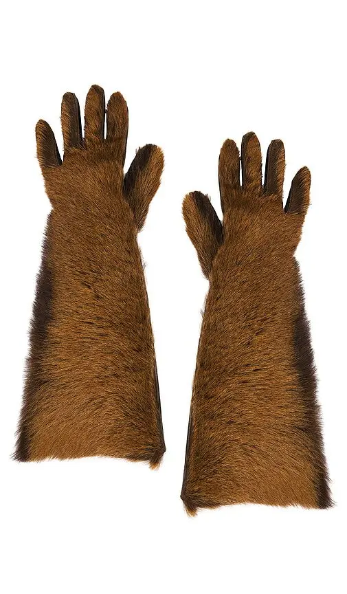 Magda Butrym Leather Gloves - Brown