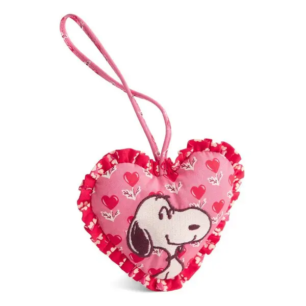 VERA BRADLEY Peanuts Snoopy Love Bag Charm Keychain In Love Is In The Air - Red