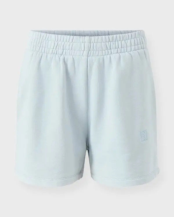 ANINE BING Kam Short Framed Monogram Shorts - Light Blue