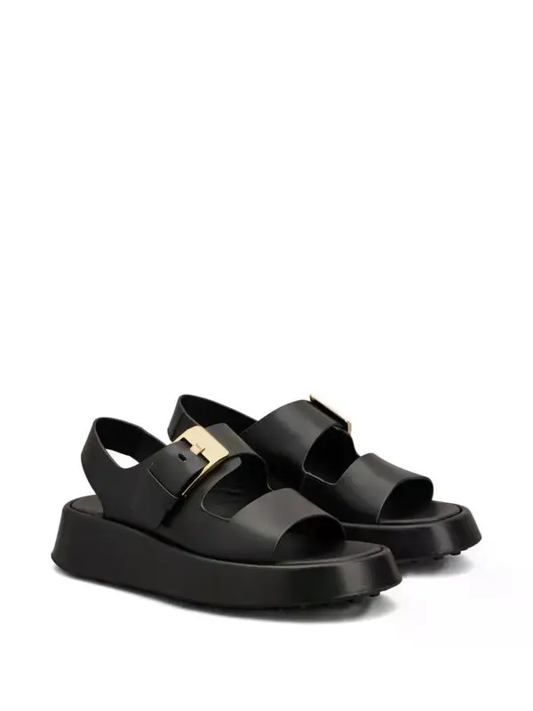 TOD'S Buckle-strap Platform Sandals - Black