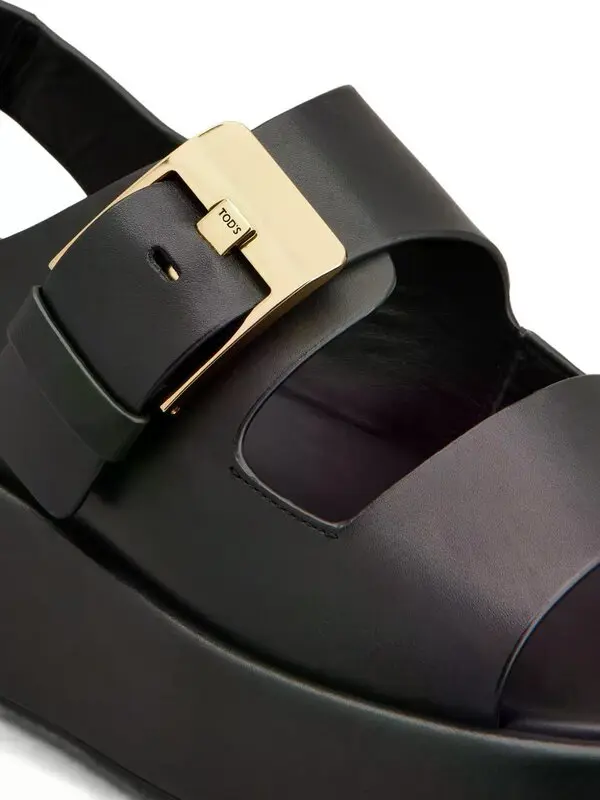 TOD'S Buckle-strap Platform Sandals - Black