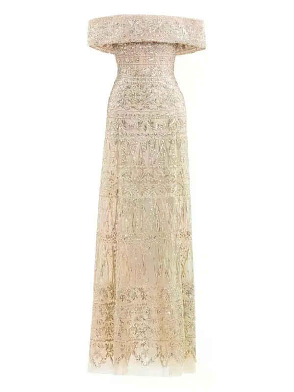 SAIID KOBEISY Beaded Maxi Dress