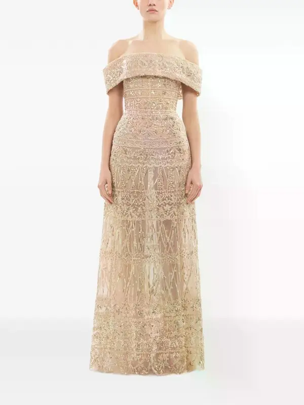 SAIID KOBEISY Beaded Maxi Dress