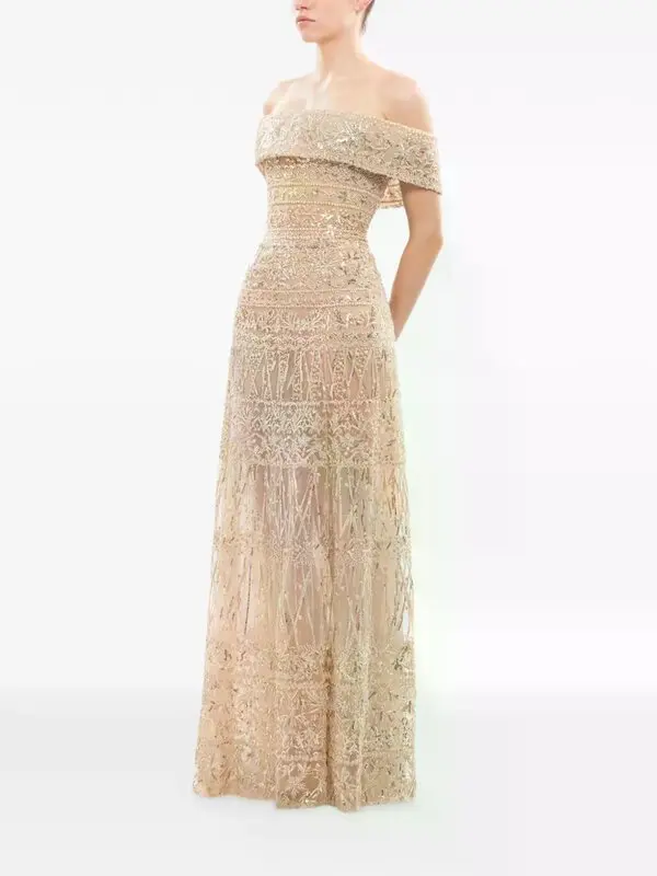 SAIID KOBEISY Beaded Maxi Dress