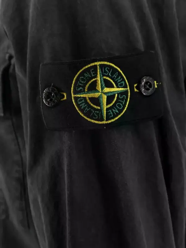 Stone Island Flap-pocket Logo-patch Shirt - Grey