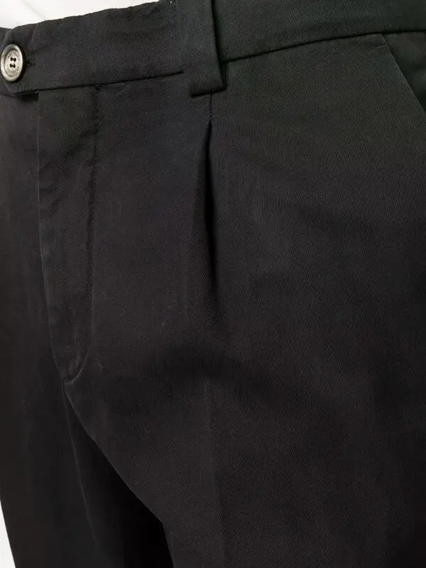 Brunello Cucinelli Cropped Cotton Trousers - Black