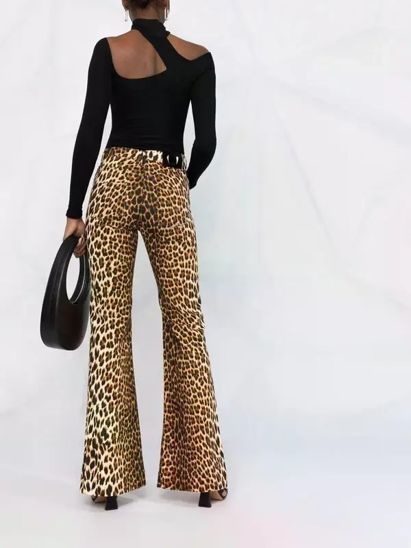 Roberto Cavalli Leopard-print Flare Trousers