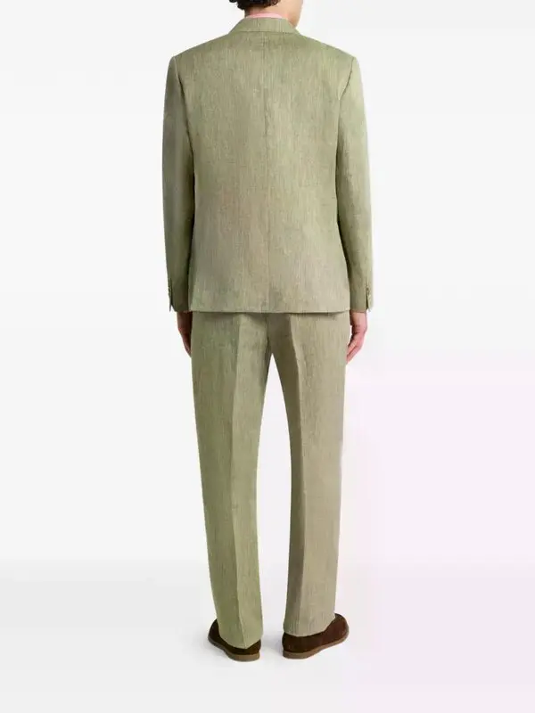 Etro Chevron-motif Single-breasted Linen Jacket