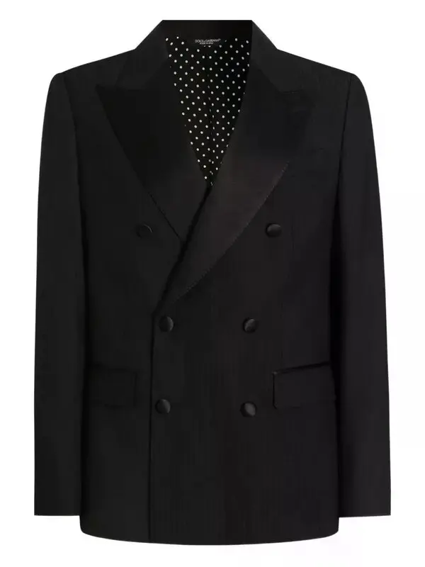 Dolce & Gabbana Sicilia Double-breasted Peaked-lapel Jacket - Black