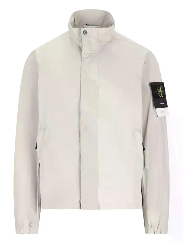 Stone Island Logo Patch High Neck Zip-up Jacket