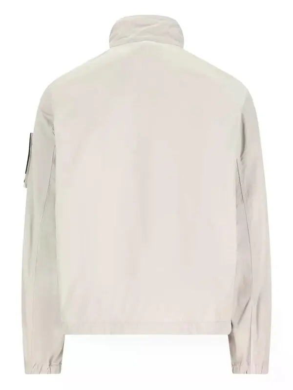 Stone Island Logo Patch High Neck Zip-up Jacket