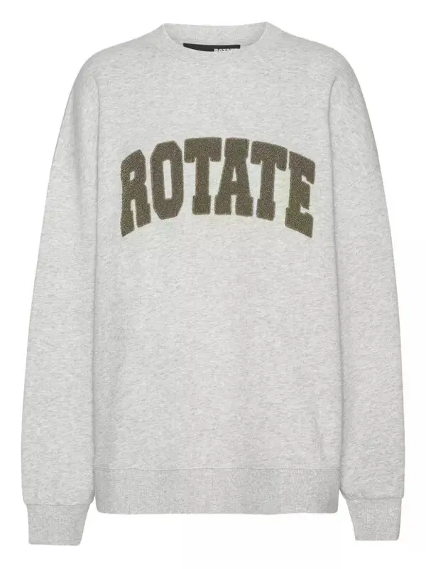 ROTATE BY BIRGER CHRISTENSEN Logo Appliqué Oversized Sweatshirt - Grey