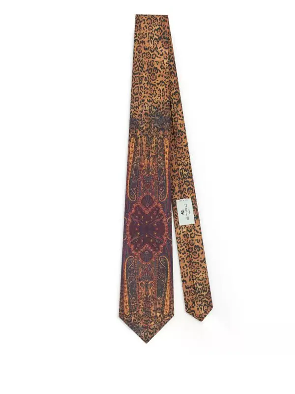 Etro Paisley Animal-motif Neck Tie - Brown