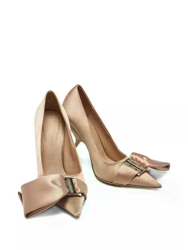 FERRAGAMO Satin Bow-detail Pumps