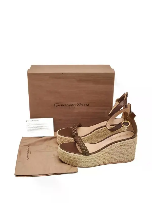 GIANVITO ROSSI Merida Wedged Sandals - Brown