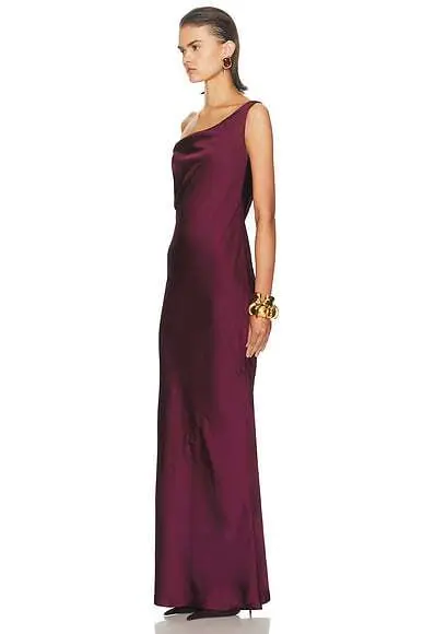 Norma Kamali Drop Shoulder Maria Gown - Plum