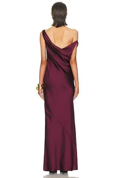 Norma Kamali Drop Shoulder Maria Gown - Plum