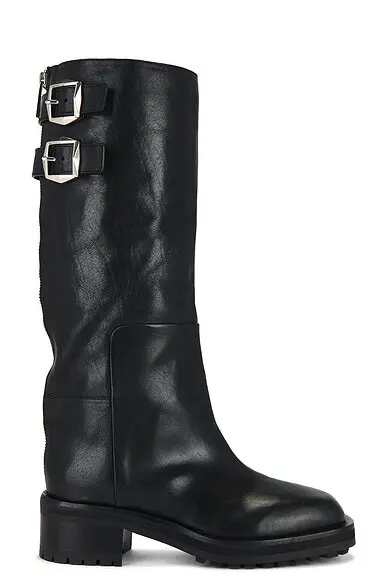 JIMMY CHOO Brooklyn Buckled Zip Up Leather Boots