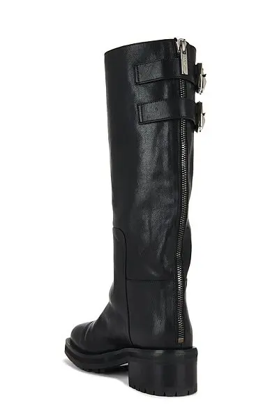 JIMMY CHOO Brooklyn Buckled Zip Up Leather Boots