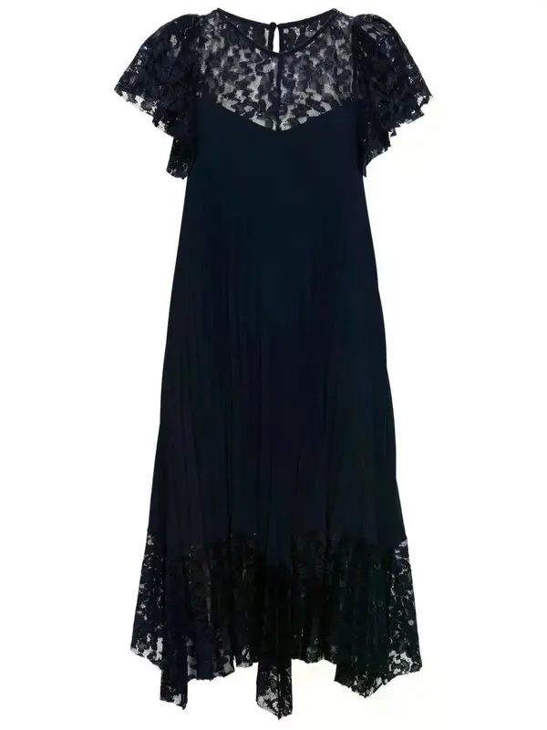 NISSA Lace-panelled Midi Dress