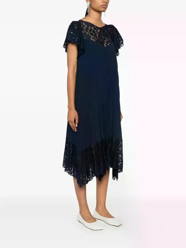 NISSA Lace-panelled Midi Dress