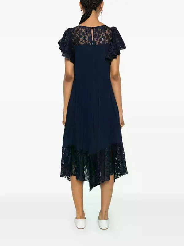NISSA Lace-panelled Midi Dress