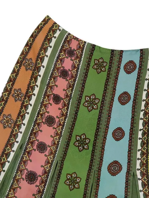 ALEMAIS Side-slit Jacquard Skirt