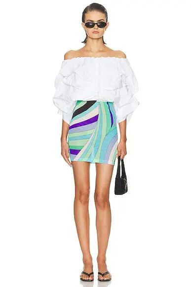 Emilio Pucci Off-the-shoulder Mini Dress - Bianco