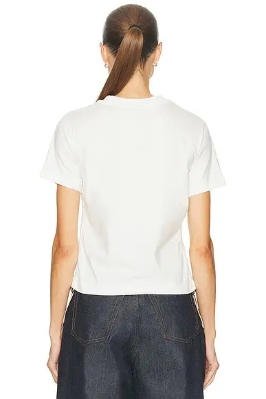 Burberry Short Sleeve T-shirt With Embroidered Logo - Chalk