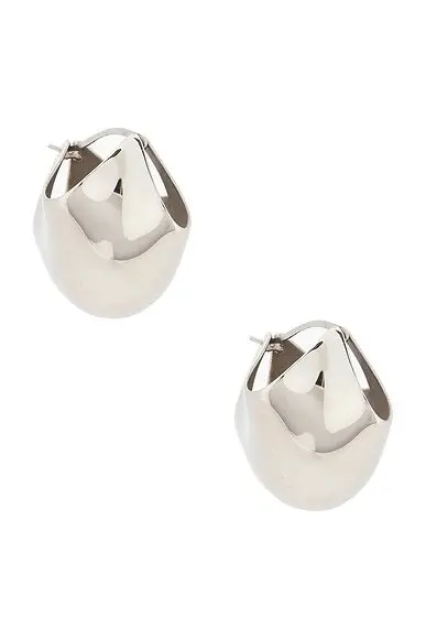Khaite Lotus Medium Hoop Earrings - Silver