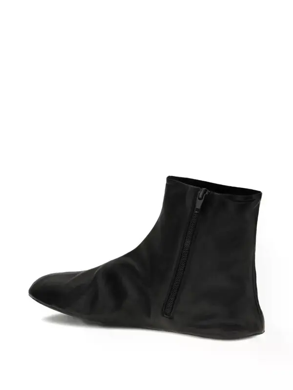 THE ROW Stella Leather Ankle Boots - Black