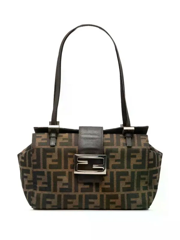 Fendi 2000-2010 Zucca Canvas Bento Box Shoulder Bag