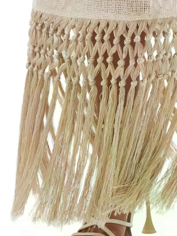 TALLER MARMO Agrigento Disco Sequin Fringed Midi Dress