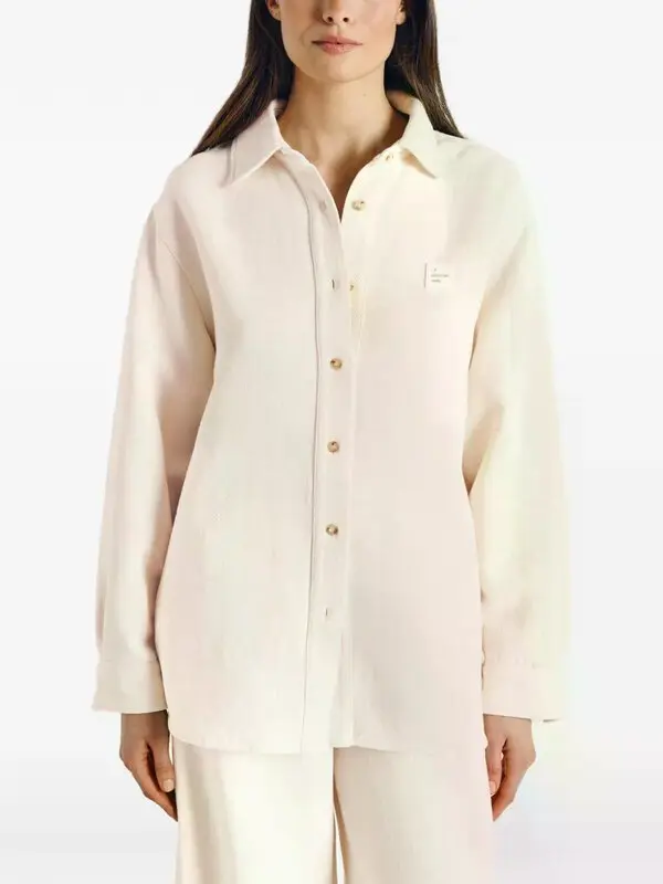 American Vintage Cream Logo Patch Shirt