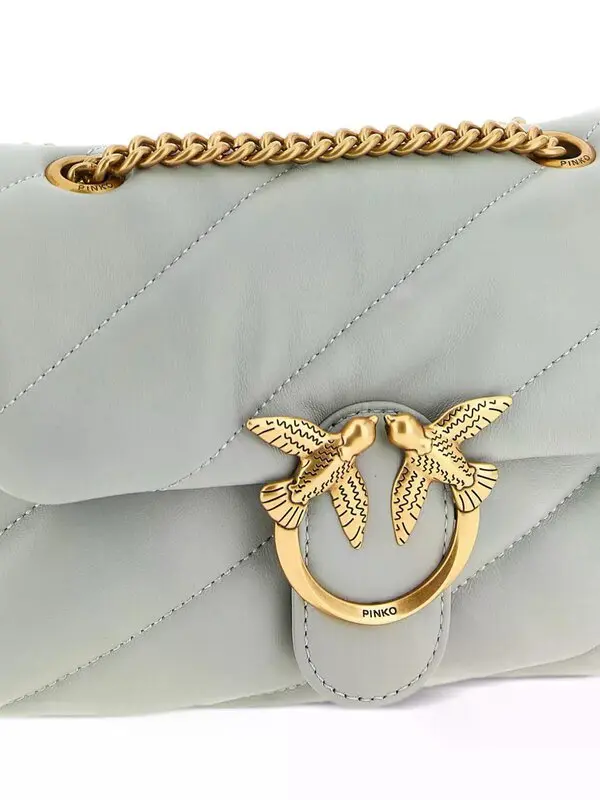 Pinko Mini Quilted Love Birds Crossbody Bag - Grey