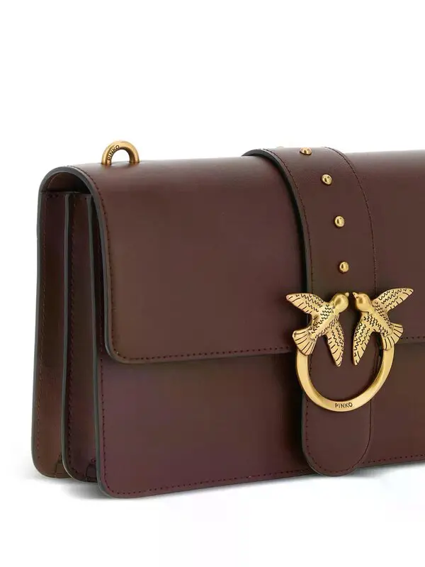 Pinko Medium Love One Classic Leather Cross Body Bag - Red