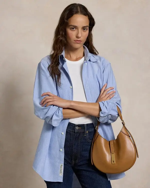 Ralph Lauren Polo Id Leather Small Shoulder Bag - Tan