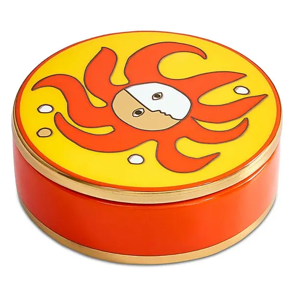 Jonathan Adler Playa Round Box - Yellow/orange/gold