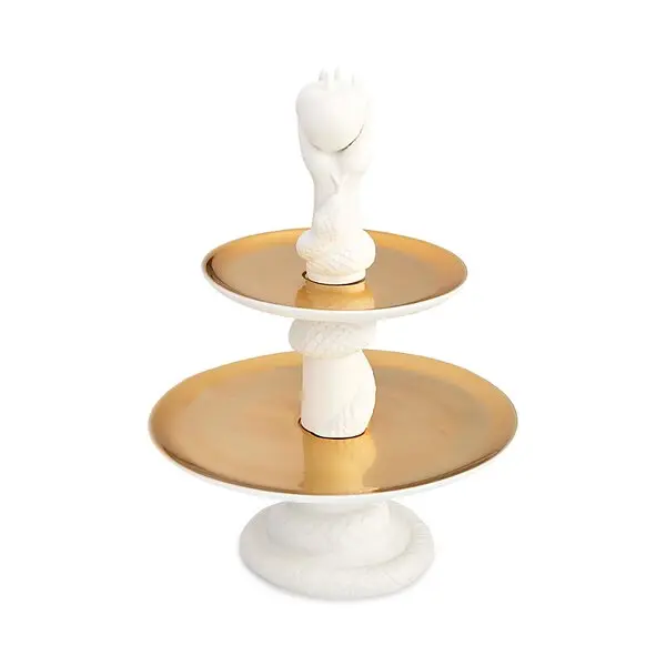 Jonathan Adler Eden Bon Bon Tray - White/gold