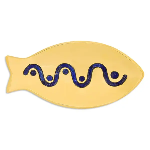Jonathan Adler Brass Fish Tray - Brass/lapis