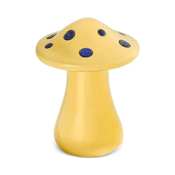 Jonathan Adler Large Brass Mushroom Box - Brass/lapis