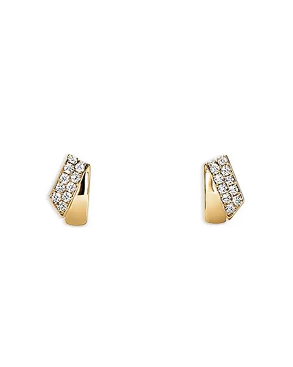 Hearts On Fire 18k Yellow Diamond Huggie Hoop Earrings - Gold