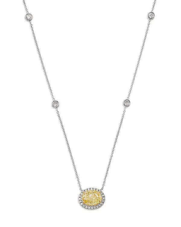 Bloomingdale'S Luxe Collection 14k Gold Diamond Pendant Necklace - Yellow/white